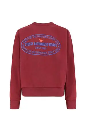 StÜssy Long-sleeved Crew Neck Sweatshirt With Logo Print - Red