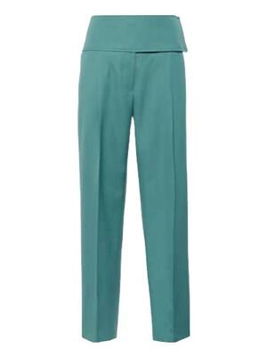 JIL SANDER Pleated Wool Wide-leg Trousers - Blue
