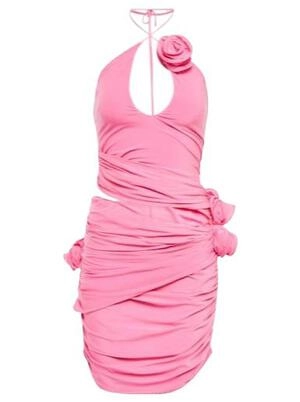 Magda Butrym Rosette Jersey Minidress - Pink
