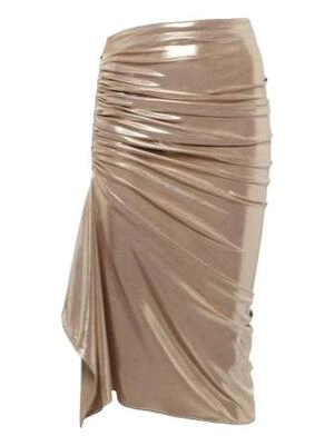 Maticevski Neroli Ruched Midi Skirt - Brown