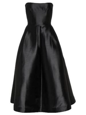 Alex Perry Strapless Faille Midi Dress - Black
