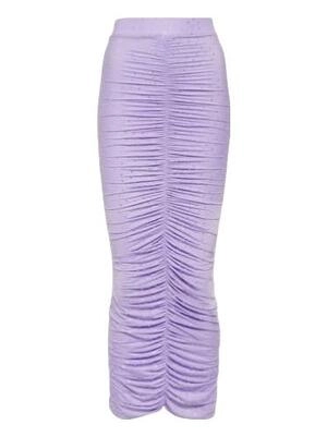 Alex Perry Crystal Embellished Ruched Midi Skirt - Purple