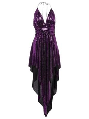 Alexandre Vauthier Embellished Asymmetrical Halterneck Midi Dress - Black