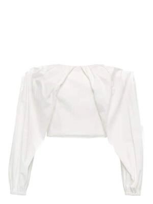 Maticevski Cropped Top With Voluminous Sleeves - White