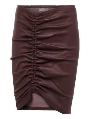 Stouls Mouna Ruched Leather Miniskirt - Red