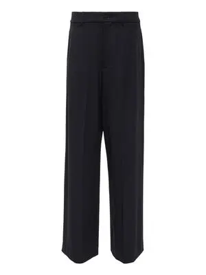 NILI LOTAN Johan Virgin Wool Wide-leg Trousers - Black