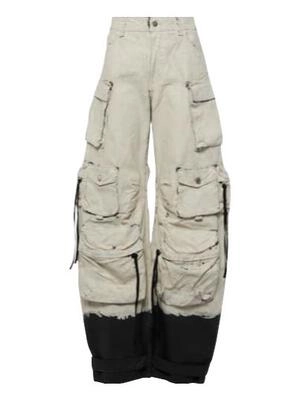 Attico Beige And Black Cargo Pants - Nude