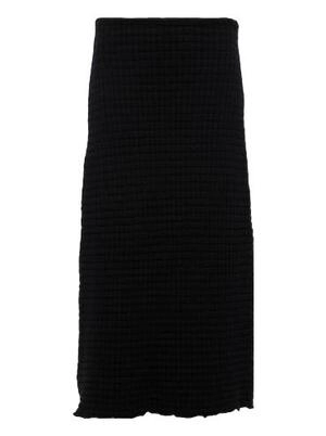JIL SANDER A-line Cotton Bouclé Midi Skirt - Black
