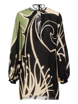 Johanna Ortiz Printed Silk Georgette Blouse - Black
