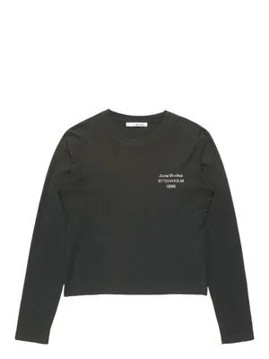 Acne Studios Distressed Logo T-shirt Faded Black