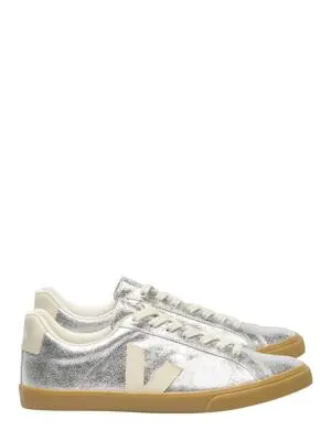 VEJA Round Toe Lace-up Sneakers - Silver