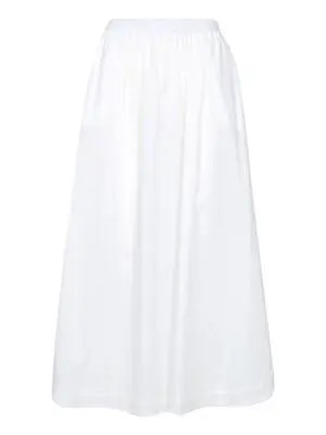 KAOS Flared Elastic Waist Skirt - White