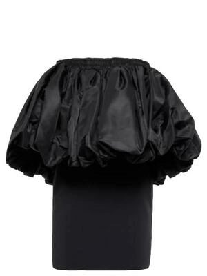 David Koma Strapless Satin Mini Dress - Black