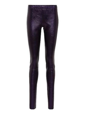 Stouls Metallic Leather Leggings - Black