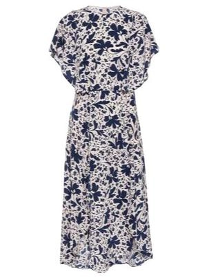Stella McCartney Floral Silk Midi Dress - Gray