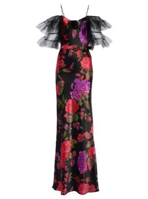 RODARTE Tiered Silk Tulle Gown - Black