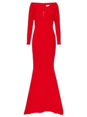 SAFIYAA LONDON Safiyaa London Wilson Crêpe Fishtail Gown