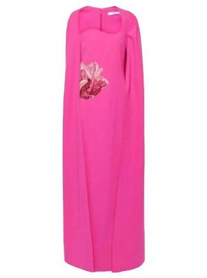SAFIYAA LONDON Mattia Embellished Cape Gown - Pink