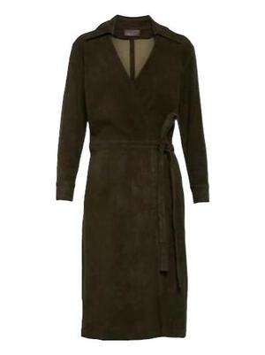 Stouls Ross Suede Wrap Minidress - Black
