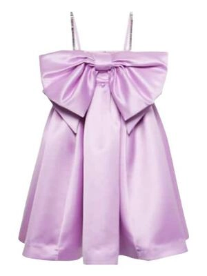 Nina Ricci Duchesse Satin Minidress With Bow Detail - Lila