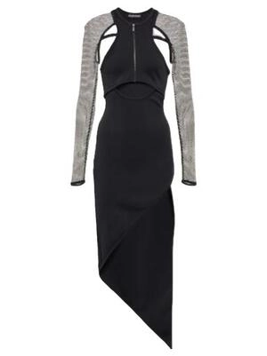David Koma Embellished Cutout Midi Dress - Black