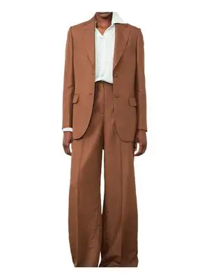 Officine Générale Long-sleeved Suit Jacket With Notch Lapel - Brown