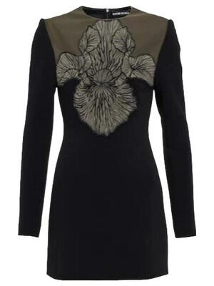 David Koma Macrame Detail Mini Dress - Black