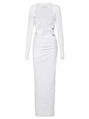 Christopher Esber Long Sleeve Cutout Maxi Dress - White