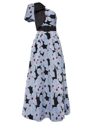Rebecca Vallance Georgina Floral Brocade Gown - Gray
