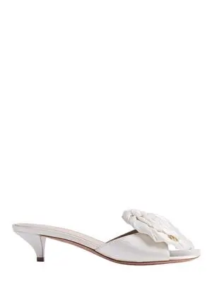 Dior Aurore Heeled Sandal With Floral Detail - White