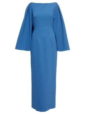 EMILIA WICKSTEAD Niesha Crepe Midi Dress - Blue