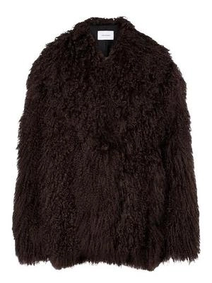 YVES SALOMON Shearling Shawl Lapel Jacket - Black