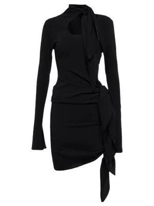 PETAR PETROV Asymmetrical Mini Dress With Cutout Detail - Black
