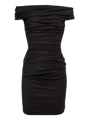 Maticevski The Prize Off-the-shoulder Ruched Minidress - Black