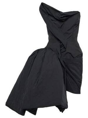 Maticevski Asymmetrical Bustier Minidress With Oversized Bow - Black