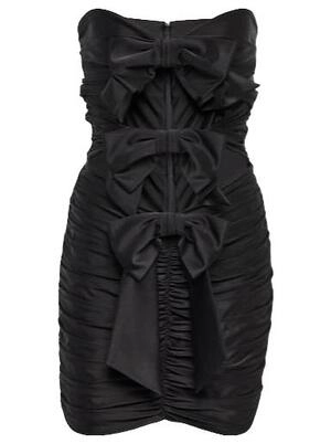 Alexandre Vauthier Strapless Bow Embellished Mini Dress - Black