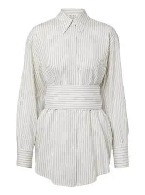 RÓHE Striped Silk Cotton Shirt - White