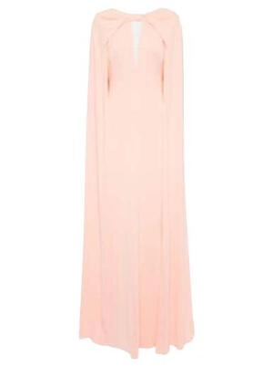 Monique Lhuillier Caped Keyhole Gown - Nude