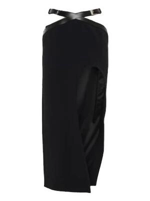 David Koma Leather-trimmed Midi Skirt - Black