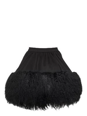 David Koma A-line Shearling Trim Miniskirt - Black
