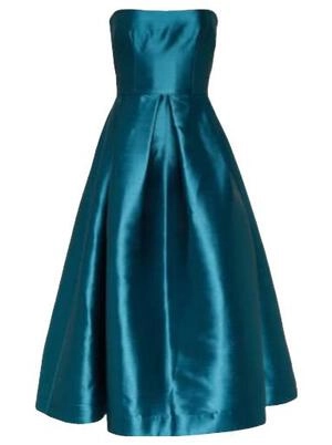 ALEX PERRY Alex Perry Strapless Faille Midi Dress