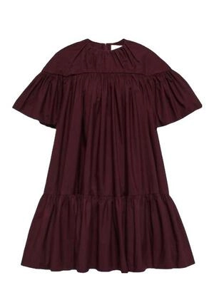 ROKSANDA Zuri Pleated Cotton Mini Dress - Brown