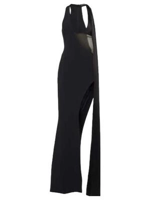 David Koma Cutout Satin Gown - Black
