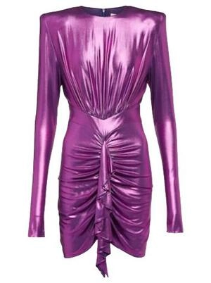 Alexandre Vauthier Draped Satin Jersey Minidress - Purple