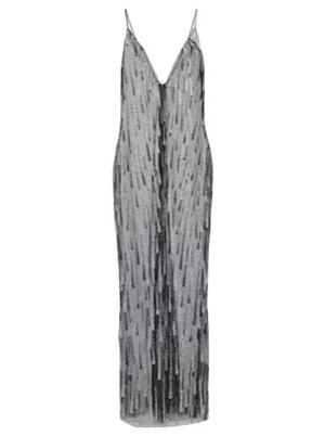 RODARTE Embellished Sheer Maxi Dress - Gray