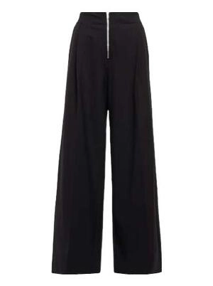 Proenza Schouler High-rise Wide-leg Wool-blend Pants - Black