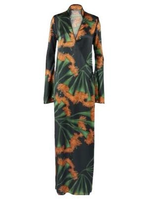 Johanna Ortiz Printed Silk-blend Wrap Maxi Dress - Black