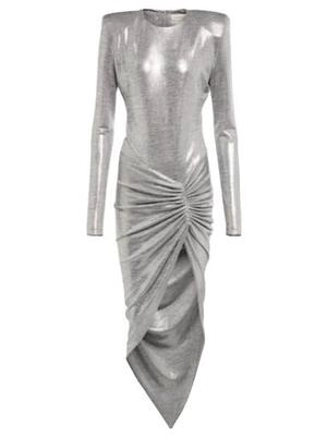 Alexandre Vauthier Metallic Jersey Midi Dress - Gray