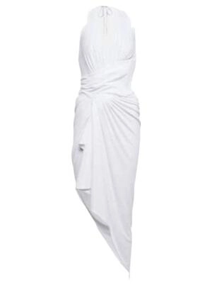 Alexandre Vauthier Asymmetrical Halterneck Midi Dress - White