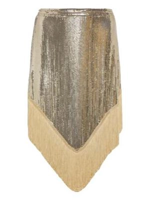 Rabanne Embellished Metallic Mini Skirt With Tassel Details - Nude
